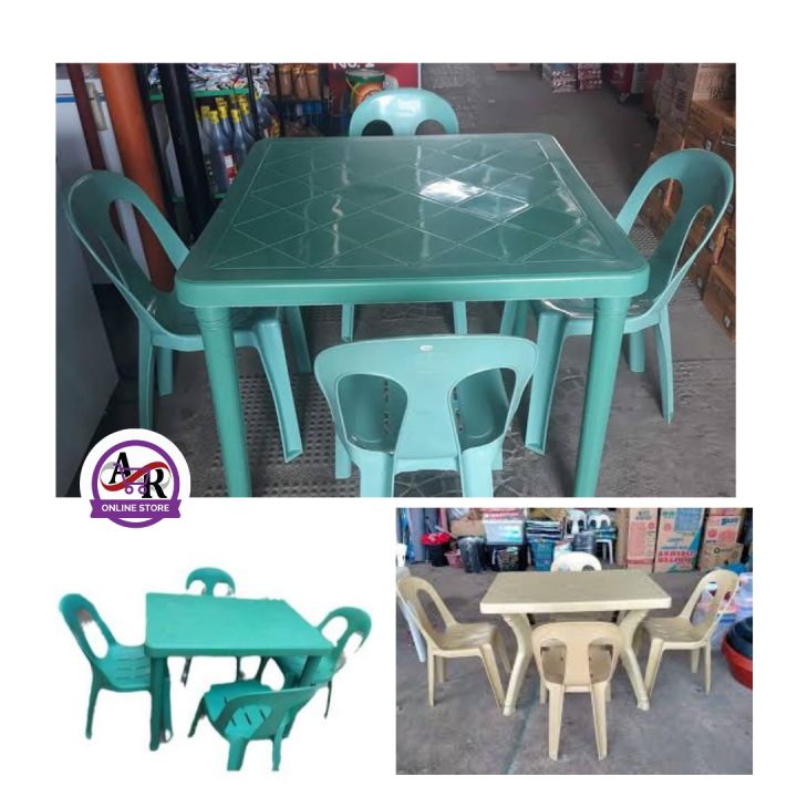monoblock dining table set ONE TABLE AND 4 CHAIRS | Lazada PH