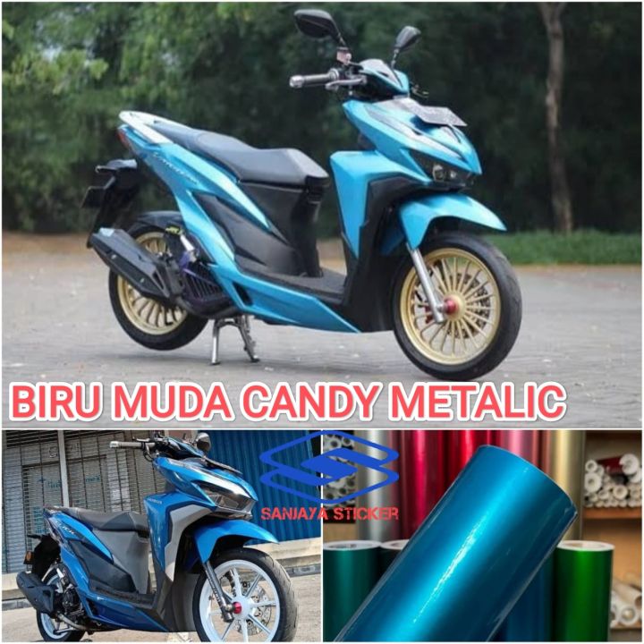 Stiker Motor Biru Muda Candy Super Glossy | Lazada Indonesia