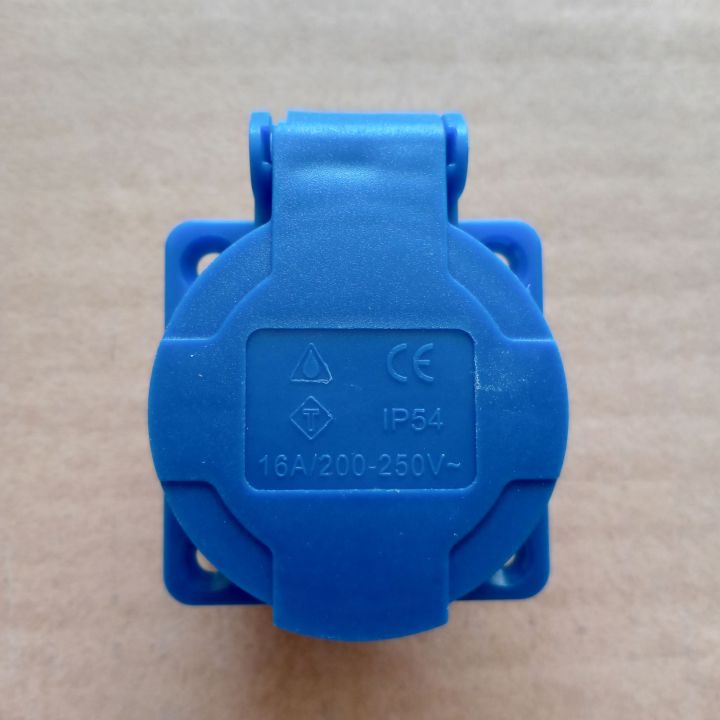 Socket / Stop Kontak Panel Mounting 3P 16A Stop Kontak Genset Biru ...