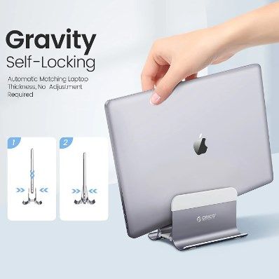 ORICO Vertical Laptop Stand Gravity Locking Holder Desktop Notebook ...