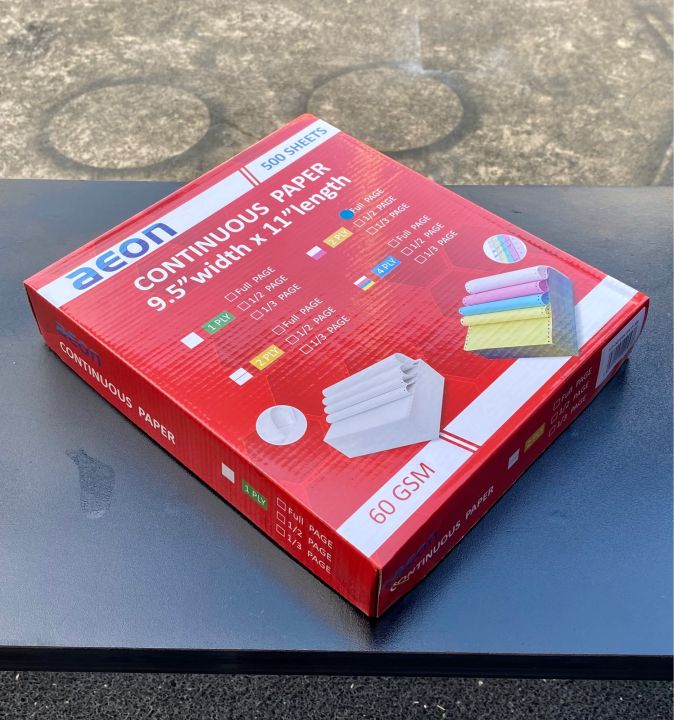 AEON 2Ply Carbonless Continuous Form Paper Whole 500 Sheets 9.5inch x ...