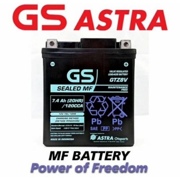 AKI ACCU KERING GS ASTRA GTZ8V ORIGINAL UNTUK MOTOR R25 MT25 XMAX CBR ...
