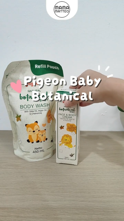 PIGEON Botanical Body & Face Cream / Baby Body Wash / Baby Message Oil ...