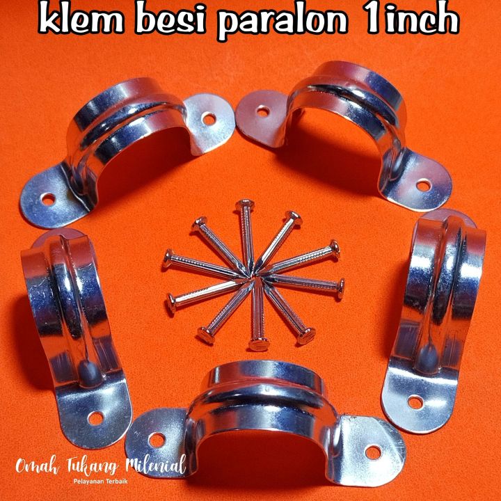 klem besi paralon 5set ukuran 1 inch besi galvanis | Lazada Indonesia