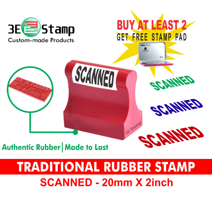 Rubber Stamp SCANNED Big Size | Lazada PH