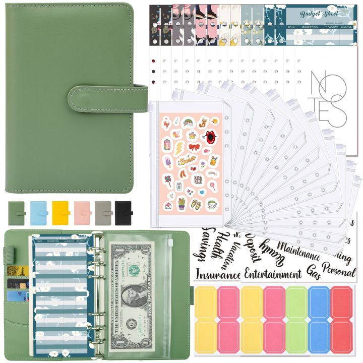 A6 Binder Budget Planner โน้ตบุ๊คครอบคลุมโฟลเดอร์ A6ขนาด6รู Binder ...