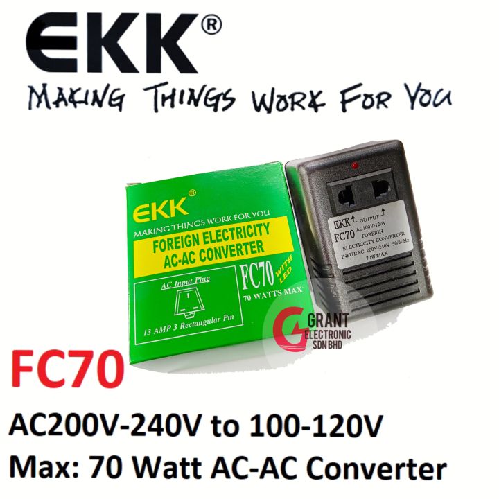 EKK FC70 Foreign Electricity AC-AC Converter 240v to 120v Step down ...
