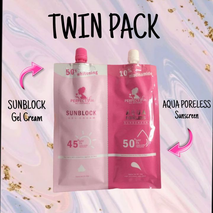 PerfectSkin TWIN PACK SUNSCREEN Gel Cream | AQUA PORELESS Sunscreen ...