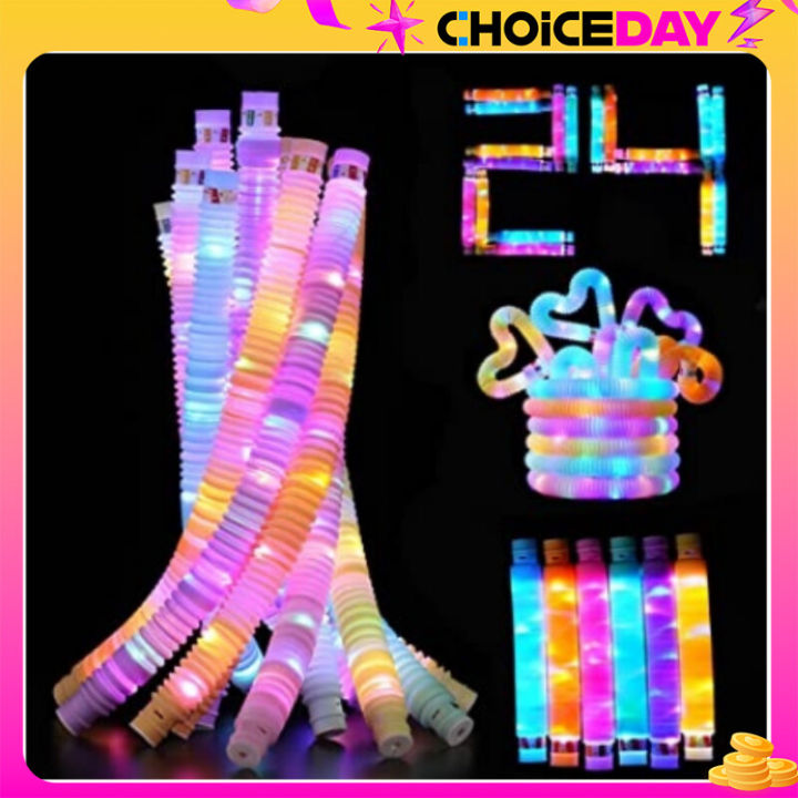 DIY Pop It Tubes Toy Fidget Toys For Kids Colorful Telescopic Pop Tube ...