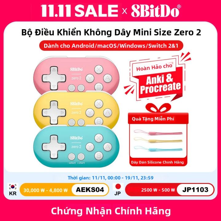 Tay Cầm Chơi Game Bluetooth 8BitDo Zero 2 Mini Dành Cho Nintendo Switch PC Android macOS - Bộ ...
