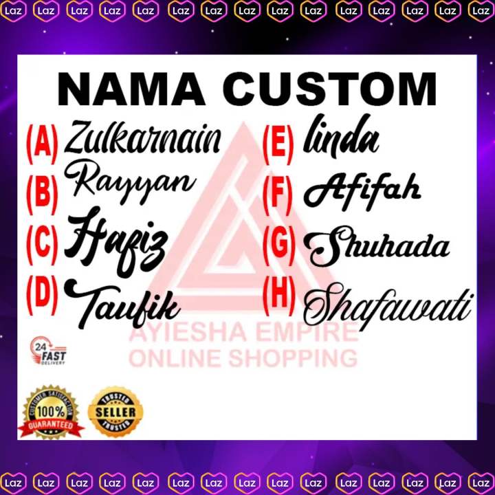 STICKER NAMA CUSTOM | Lazada