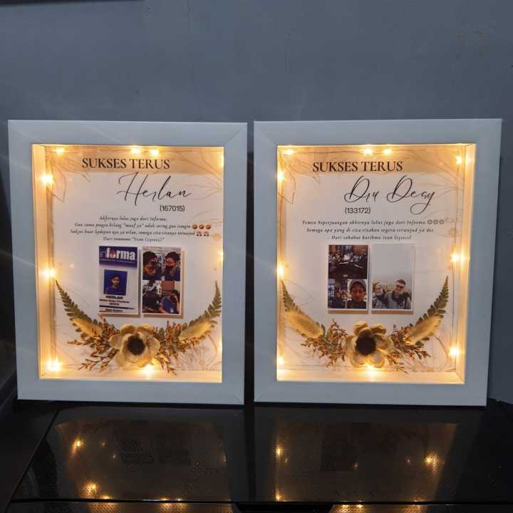 Frame 3D Custom | Flower Frame | Kado Wedding, Birthday, Graduation ...