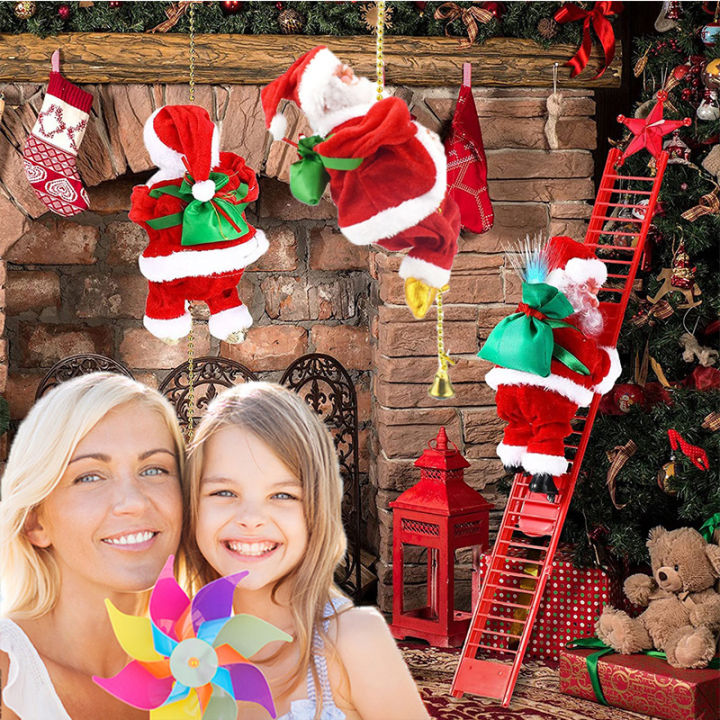 Santa Claus Electric Climbing Ladder Christmas Tree Decoration Home ...