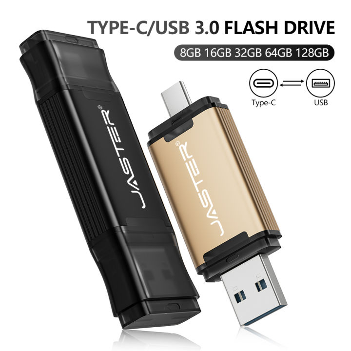 JASTER TYPE-C USB3.0 2 IN 1 Pen Drive 128GB High Speed Reading USB-C ...