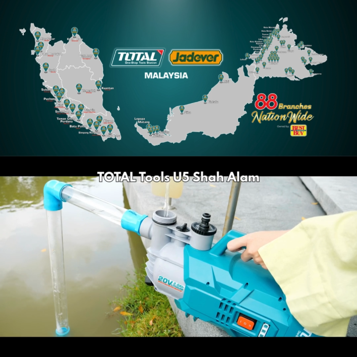 TOTAL Tools P20s 20V series SOLO/ Bare Tool ∅22mm Cordless water pump ...