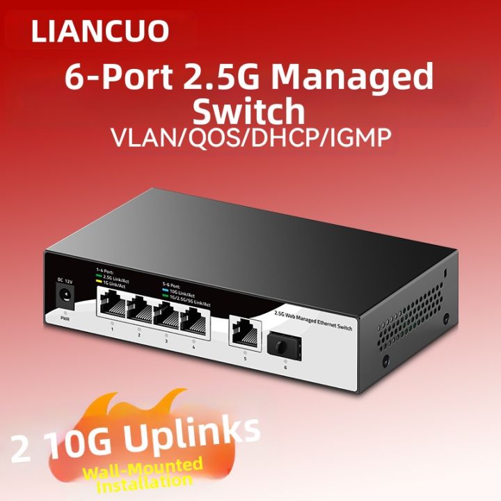 2.5G 10G Ethernet Switch with Web Management, 4KV Surge Protection ...