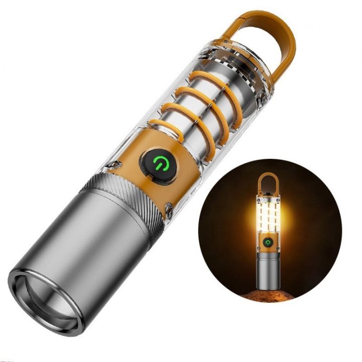 White Laser Flashlight Internal 18650 Rechargeable Torch 5Modes Zoom ...