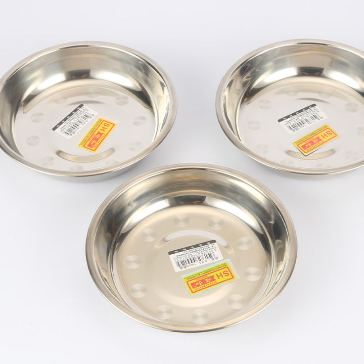 Thickened Stainless Steel Plate Small Dish Large round Plate Deepened ...