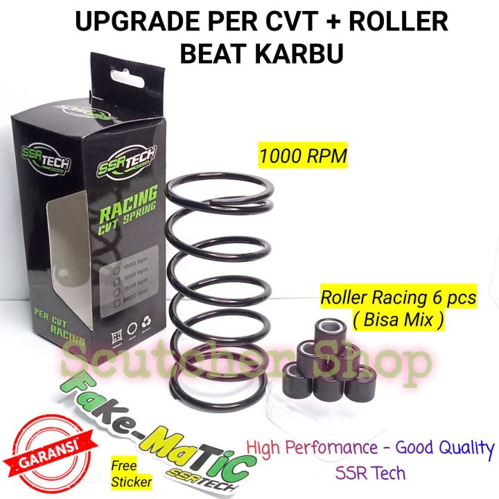 UPGRADE PER CVT 1000 RPM 1200 RPM 1500 RPM 2000 RPM + ROLLER HONDA BEAT ...