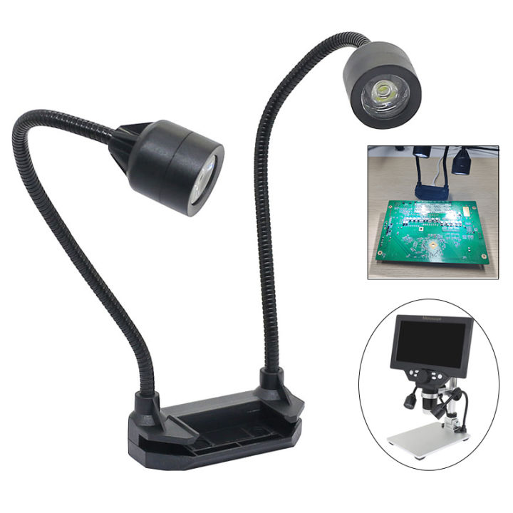 โคมไฟแหวนไฟไมโครสโคปแบบ LED สองหัวสำหรับกล้องจุลทรรศน์อุตสาหกรรม ...