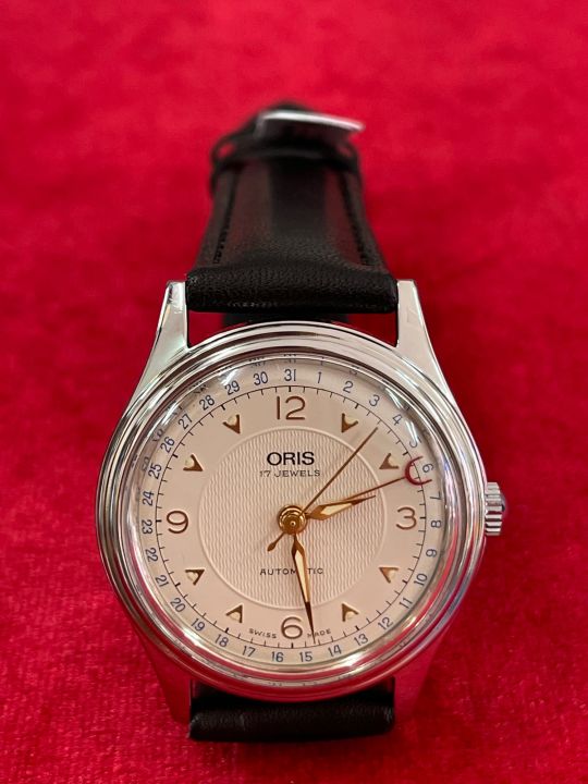 ORIS Automatic 17 jewels เข็มชี้วันที่ก้ามปู นาฬิกาผู้ชาย นาฬิกามือสองของแท้ | Lazada.co.th