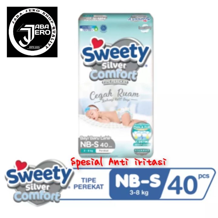 sweety Silver comfort NB isi 40s popok anti iritasi cocok untuk bayi ...
