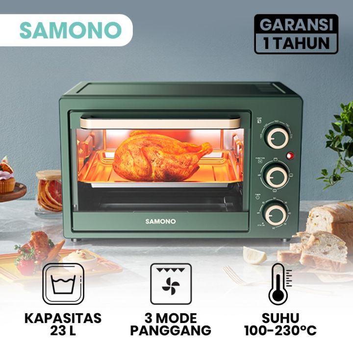 SAMONO SW-EOG35 Oven Listrik Daya Rendah 400W 35L Panas Garpu Panggang ...