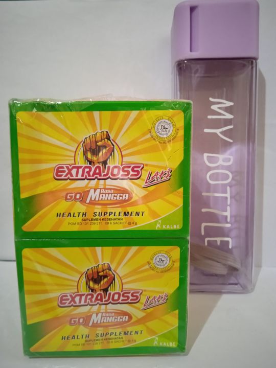 EXTRA JOSS Rasa MANGGA 10 pack (60 sachet) Free Botol Minum. Exp date ...