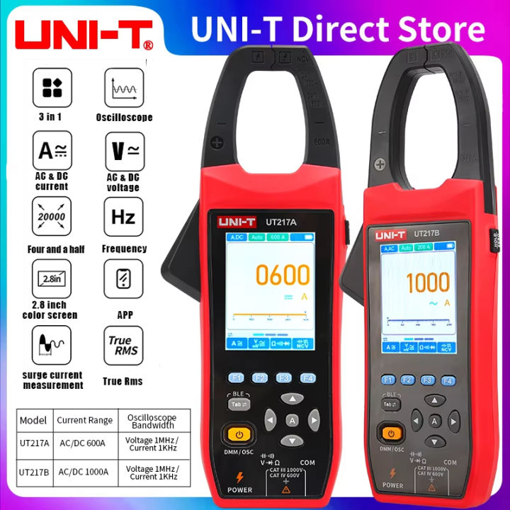 UNIT 3 in 1 1000A AC/DC Clamp Meter+ Oscilloscope Bluetooth Recorder ...