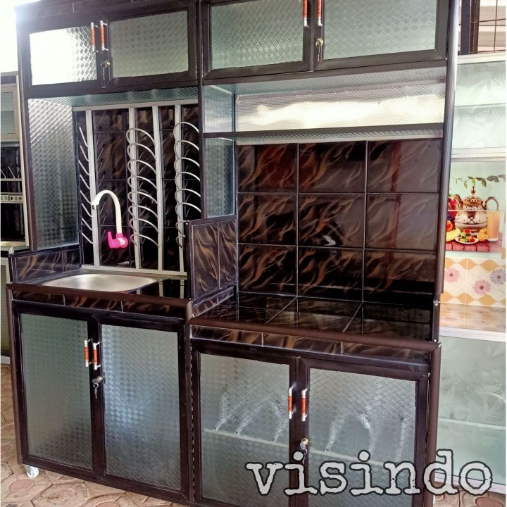 lemari dapur wastafel cuci piring//rak kompor//rak piring 4 pintu tiang ...