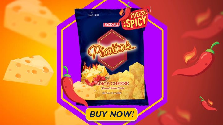 Piattos Spicy Cheese Flavored Potato Crisps 83g | Lazada PH