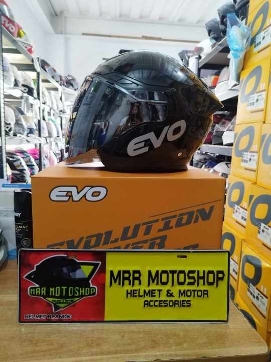 evo Rx07 gloosy black halface helmet | Lazada PH