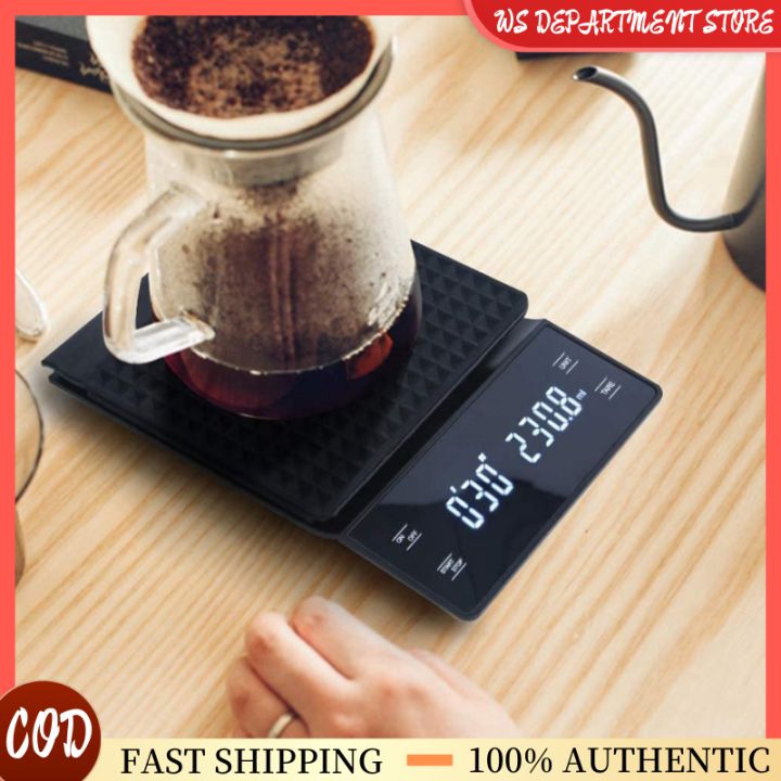 3kg/0.1g Coffee Weighing Scale With Timer Portable Electronic Digital ...