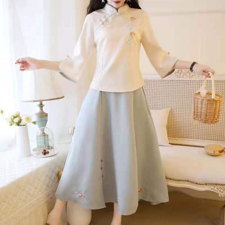 Fairy Flowing Chinese Modern Two-Piece Suit Hanfu | Lazada