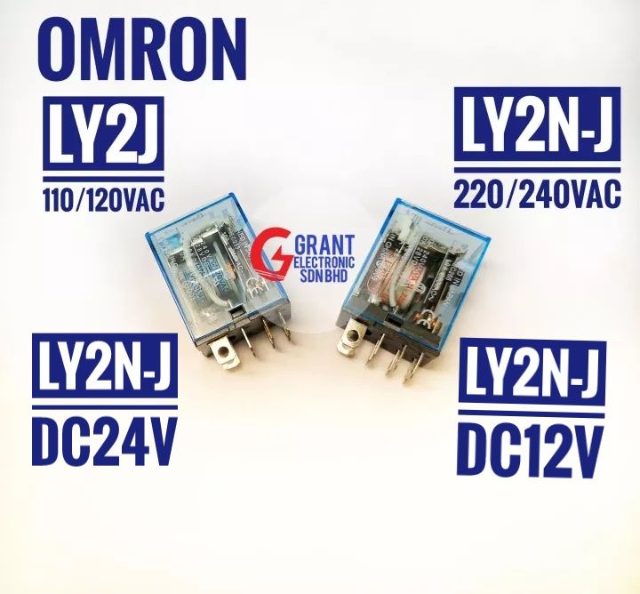 OMRON Power Relay LY2J LY2N-J 110/120VAC 220/240VAC DC12V DC24V 8pin | Lazada