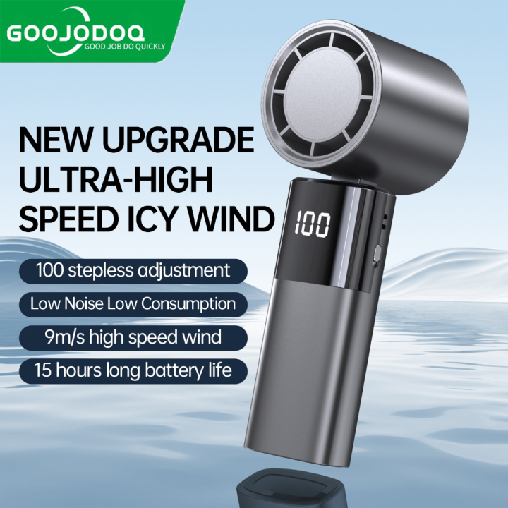 GOOJODOQ 4000mAh High-speed Mini Fan Portable Fan 100 Gear Wind ...