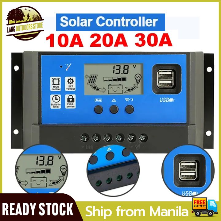 🔥Original + 24 hours delivery Solar Panel controller 30A Solar Charger ...