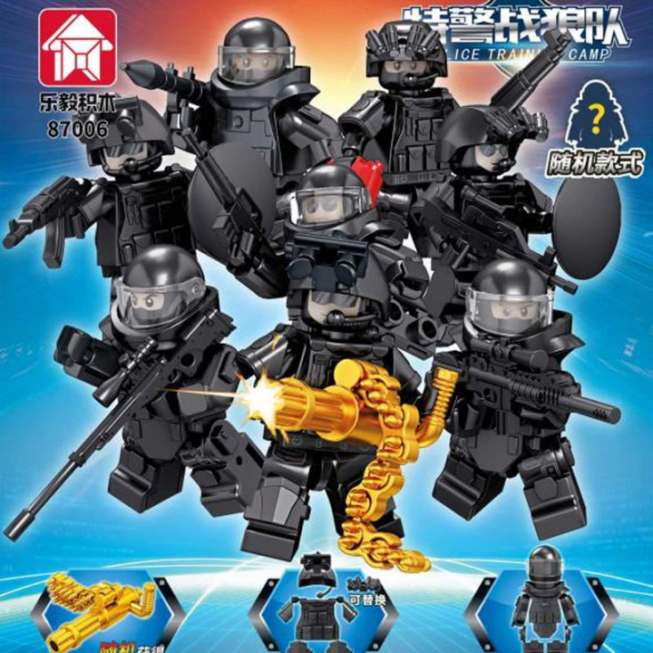 Leyi 87006 Blind Box Military Police Assembly Toy Blocks War Wolf Team ...