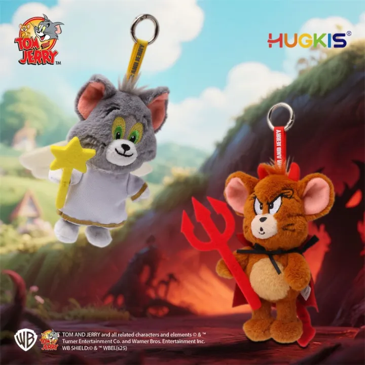 Angel Tom Cat Jerry Mouse Doll Keychain Couple Bag Pendant Cartoon Toy ...