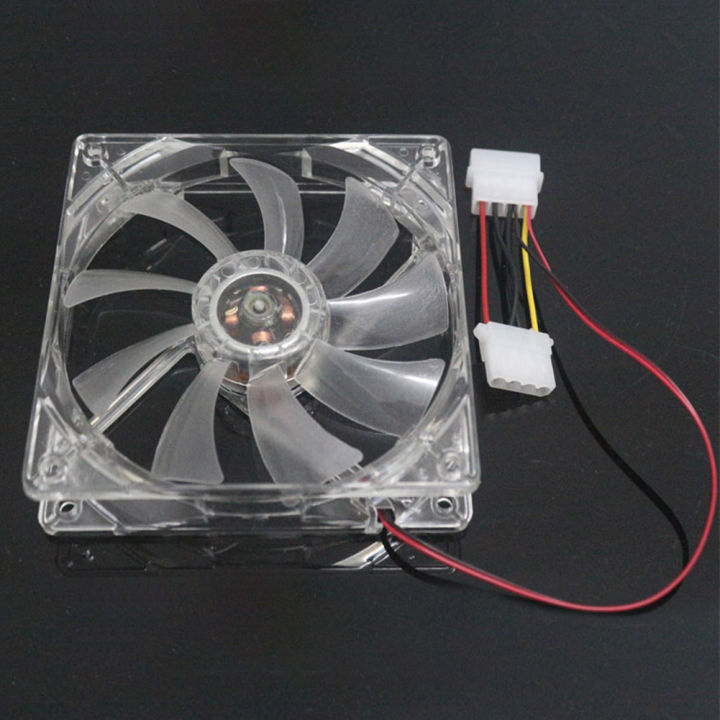 12cm 120mm RED LED 12V 4Pin Computer PC Case Cooler CPU Cooling LED Fan ...