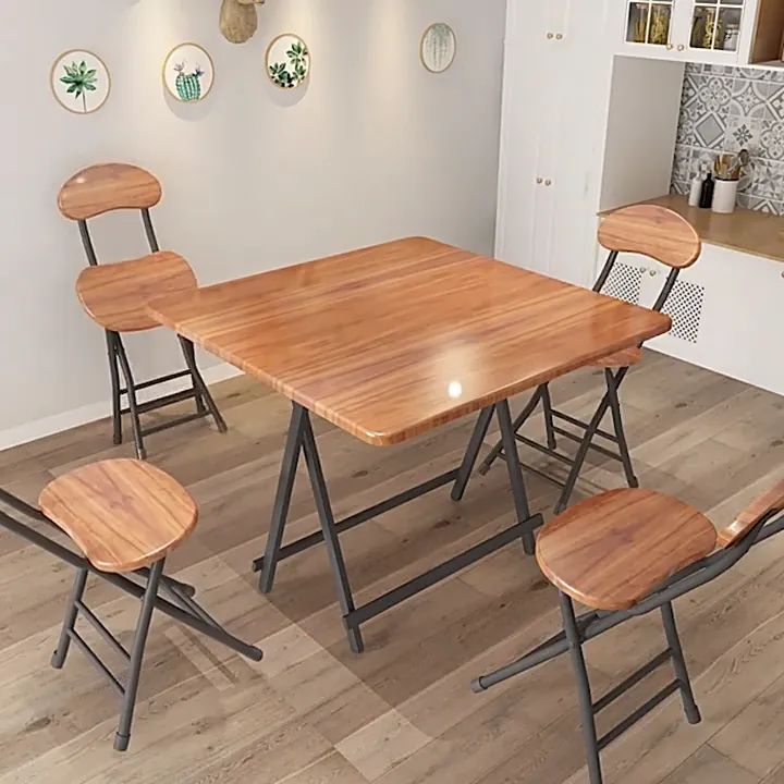 Foldable Dining Table Without Assembly Small Footprint Portable Table ...