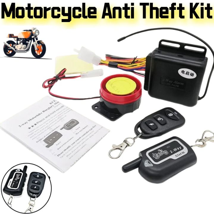 12V Car Security Alarm System 2 Way Motorcycle Anti Theft Kit Automatic ...