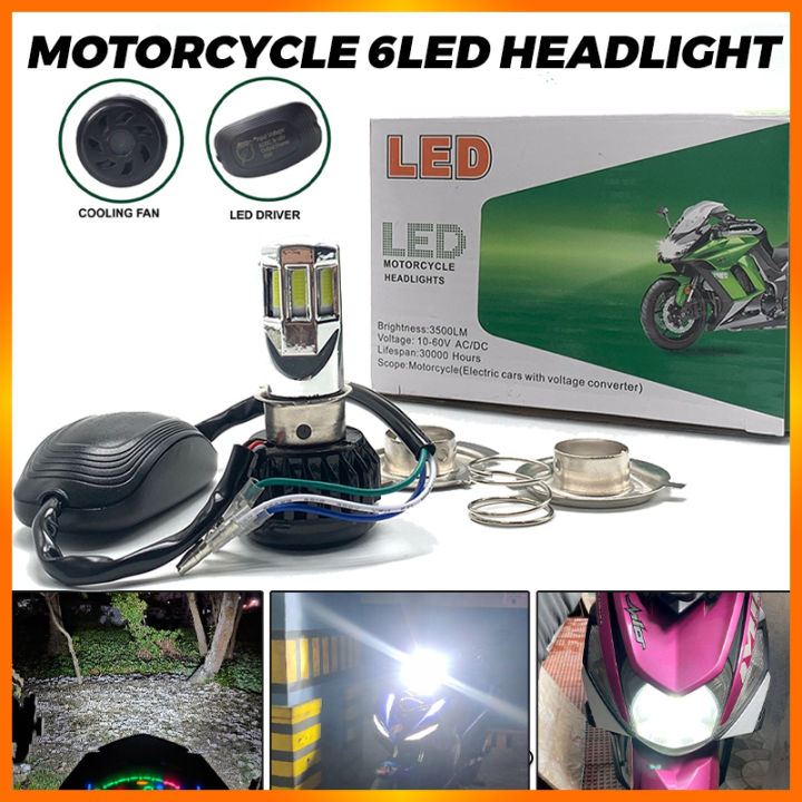E&M Motorcycle Led Headlight With Fan 10-40W Universal Hi/Low Beam Led ...