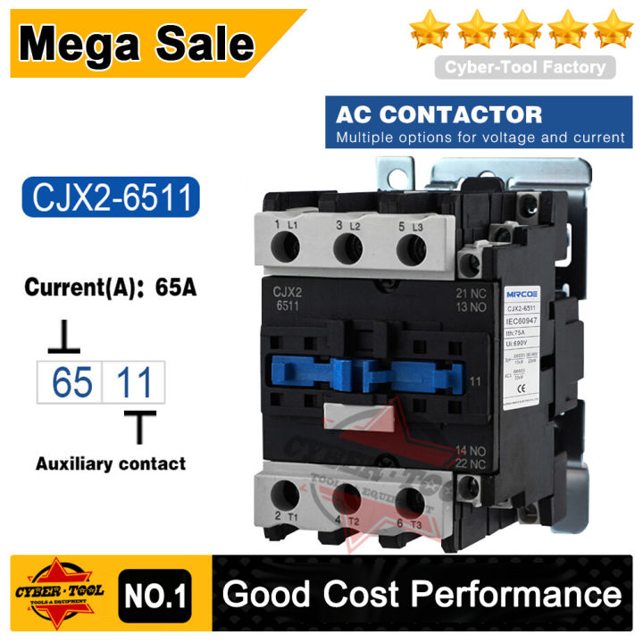 9A to 95A AC Magnetic Contactor CJX2(LC1-D) for Motor Starter Compressor and Electrical Control ...