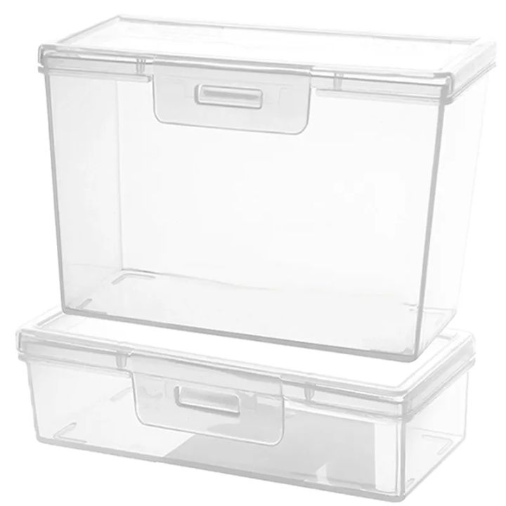 Clear Rectangular Storage Box Portable Small Plastic Collection Case ...