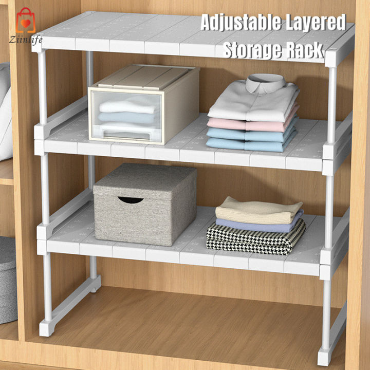 Ziinlife Adjustable Cabinet Divider & Expandable Storage Rack ...