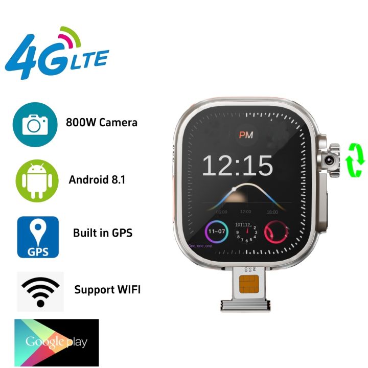 S9 Ultra 2 4G Android Smart Watch DW99 With Rotating camera 128GB ROM ...