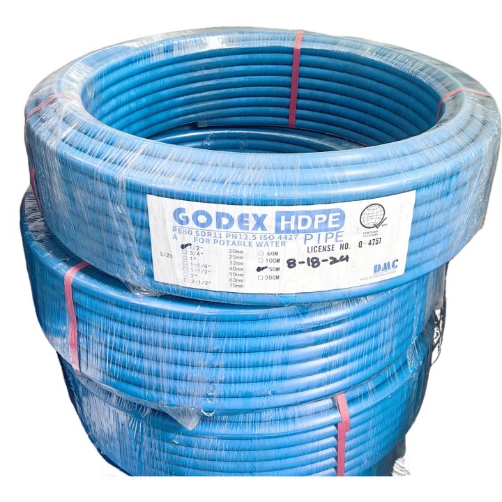 PVC HDPE HOSE PIPE SDR 11-1/2 (20mm) 3/4，1- Blue 100 meters water pipe ...