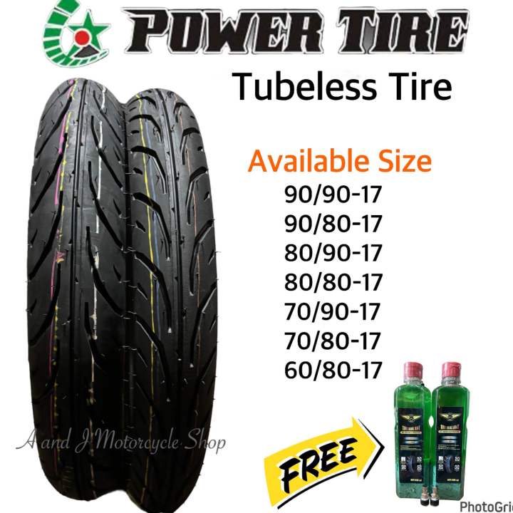POWER TIRE TUBELESS TIRE SIZE 17" WITH SEALANT AND PITO | Lazada PH