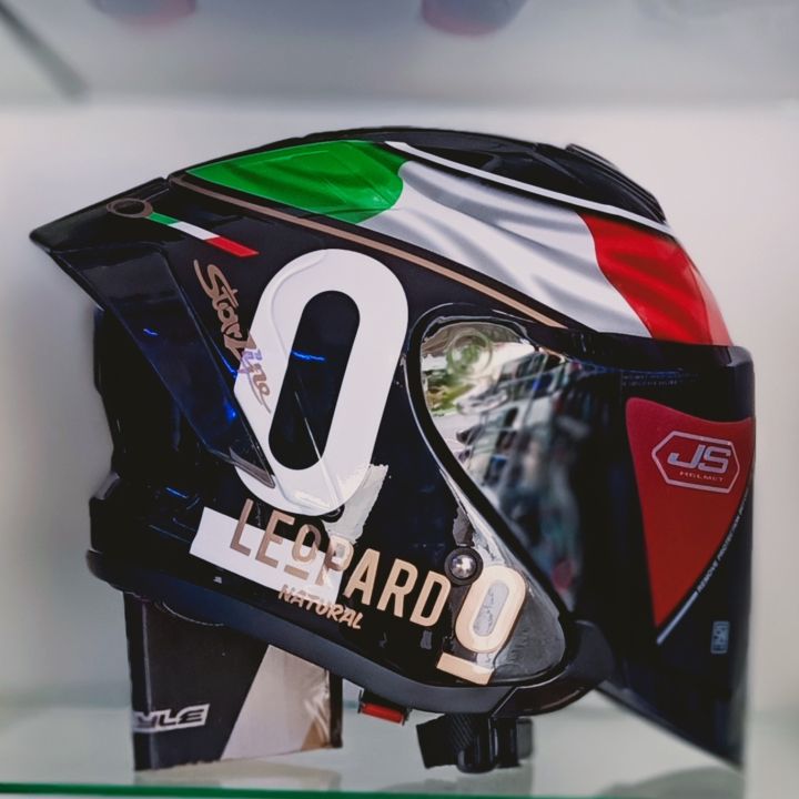 HELM JS ARMOR MOTIF# LEOPARD BLACK GLOSS | Lazada Indonesia